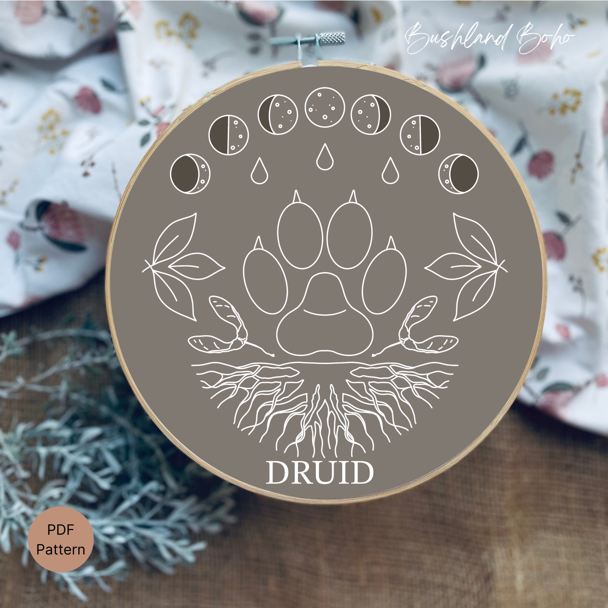 Druid - Trpg - Dnd - Hand Embroidery Pattern, Instant Digital Download ...