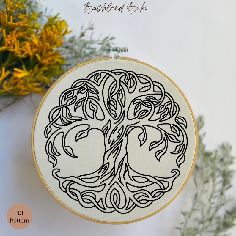 Celtic Tree of Life Hand Embroidery Pattern Instant PDF - Etsy