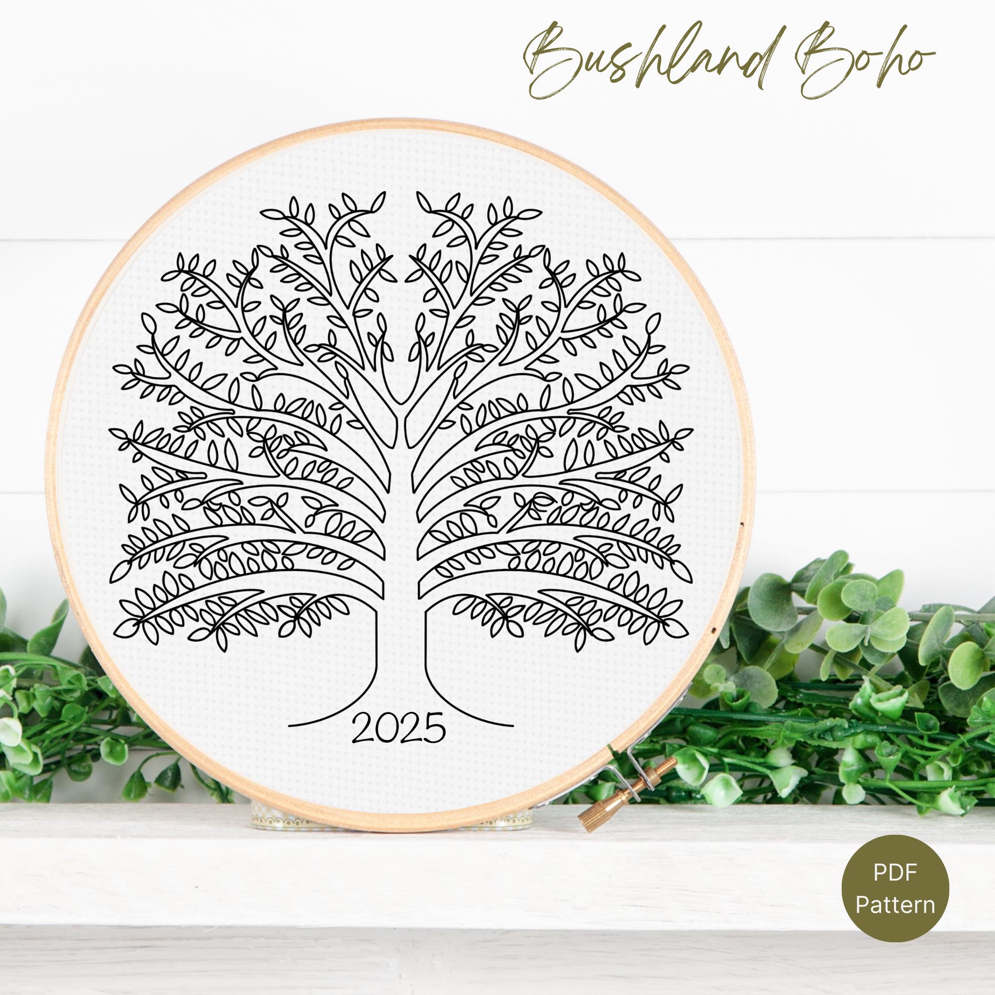 2025 Temperature Journal Embroidery Pattern, Tree of Leaves (PDF ...