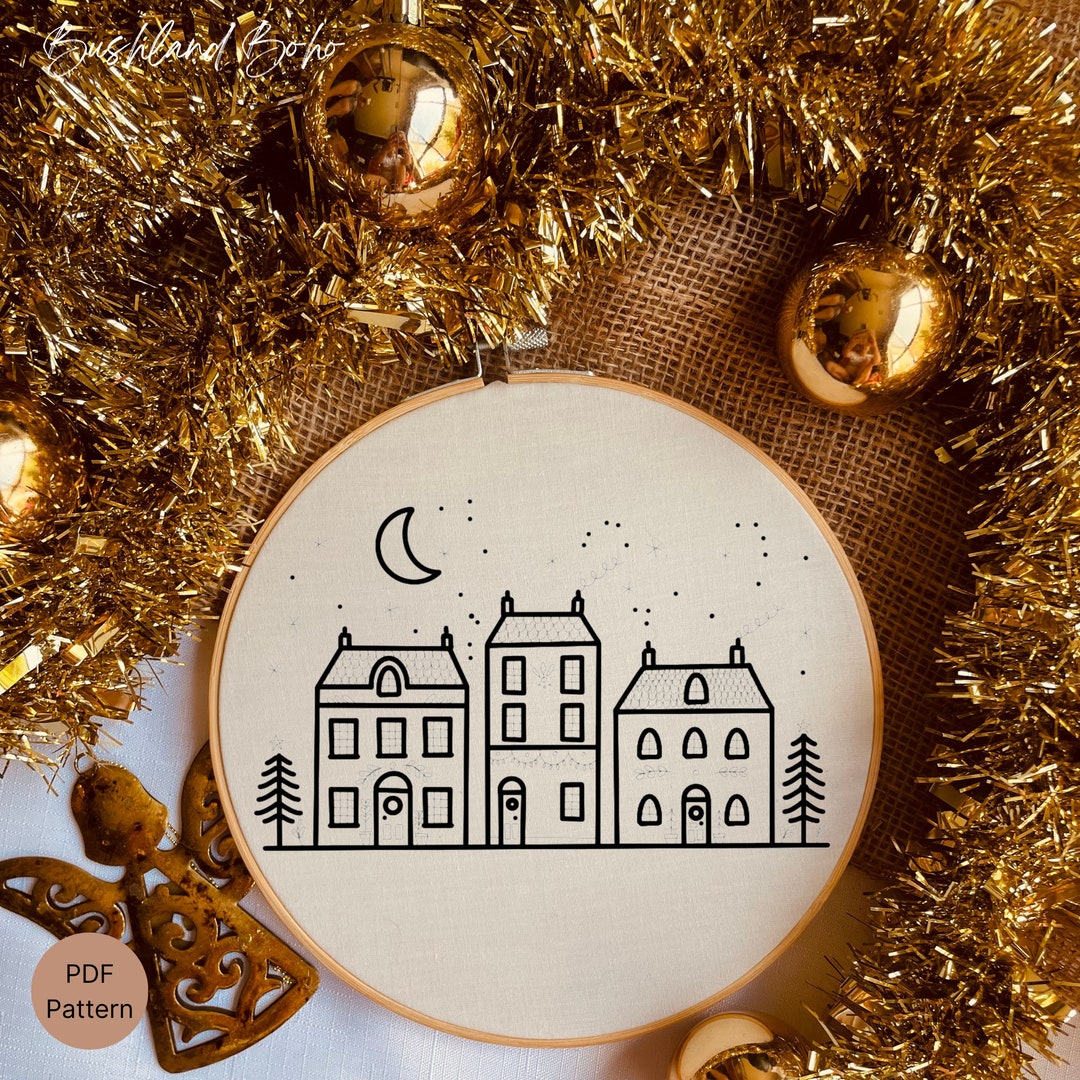 Silent Night Christmas Hand Embroidery Pattern - Instant Digital PDF ...
