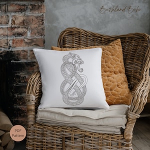 Viking Dragon Hand Embroidery Pattern: Beginner DIY (PDF Download) - Etsy