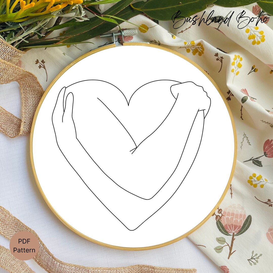 Self Love Embroidery Pattern – Hand-embroidered Heart Design (PDF ...