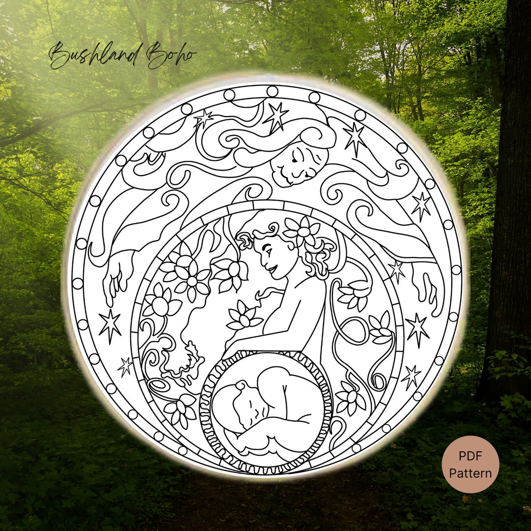 Mother Goddess Embroidery Pattern - Hand-embroidered Design (PDF ...