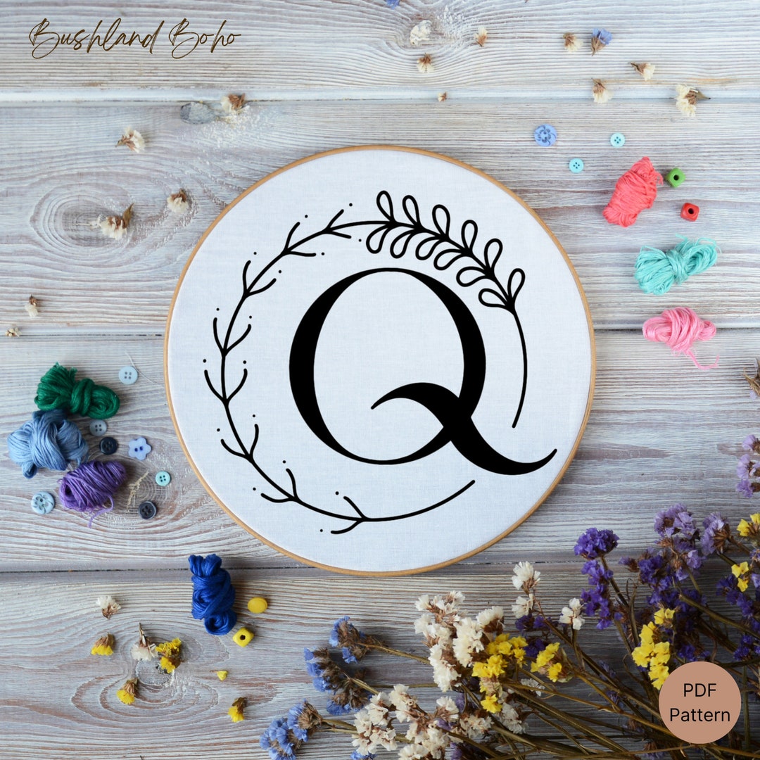 Simple Boho Hand Embroidery Pattern, 26 Design Letters PDF Bundle ...