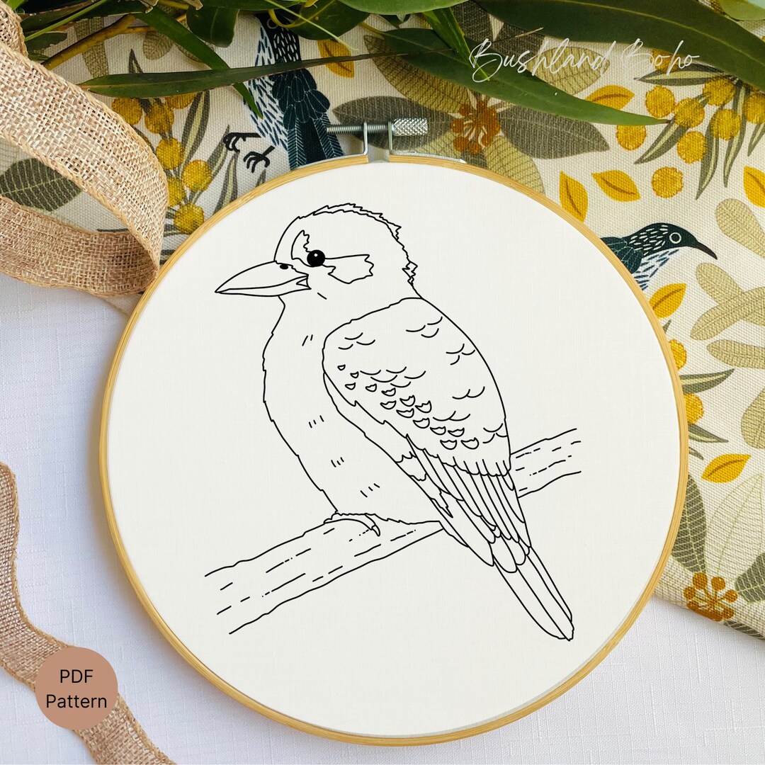 Australian Kookaburra - Ornithophile Hand-embroidery Design, Instant ...