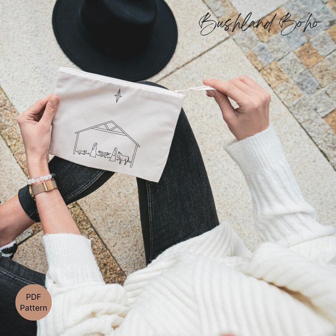 Away in a Manger - Christmas Hand Embroidery Pattern - Instant Digital ...