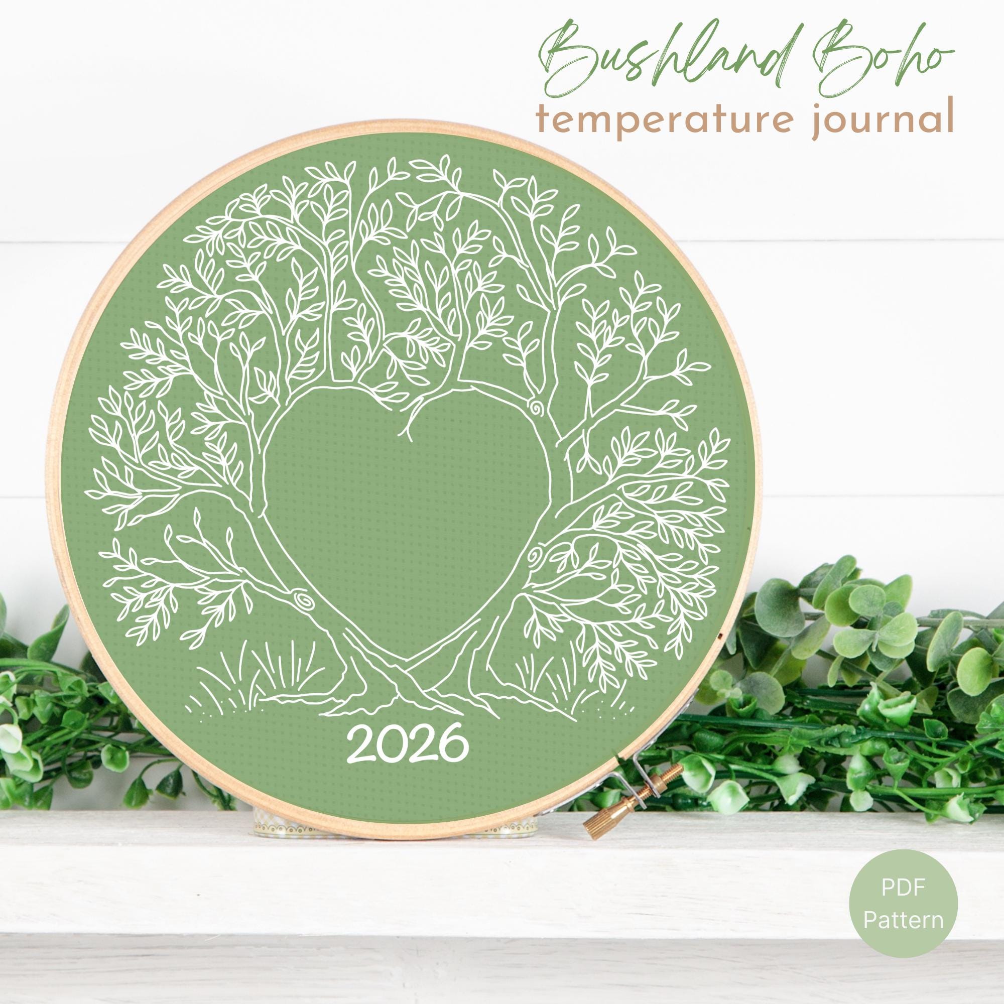 2026 Heart Tree - Temperature Journal Embroidery Pattern (PDF Download ...