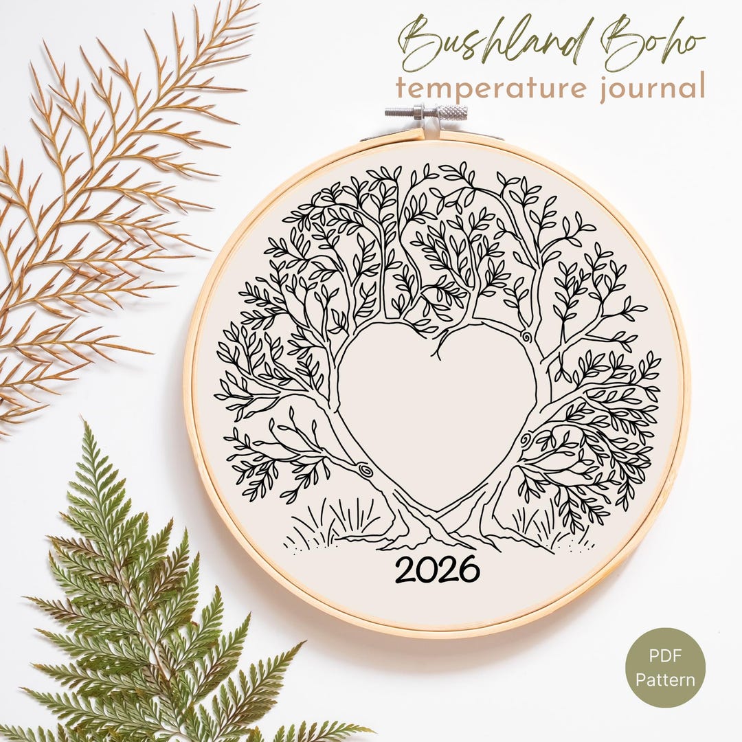 2026 Heart Tree - Temperature Journal Embroidery Pattern (PDF Download ...