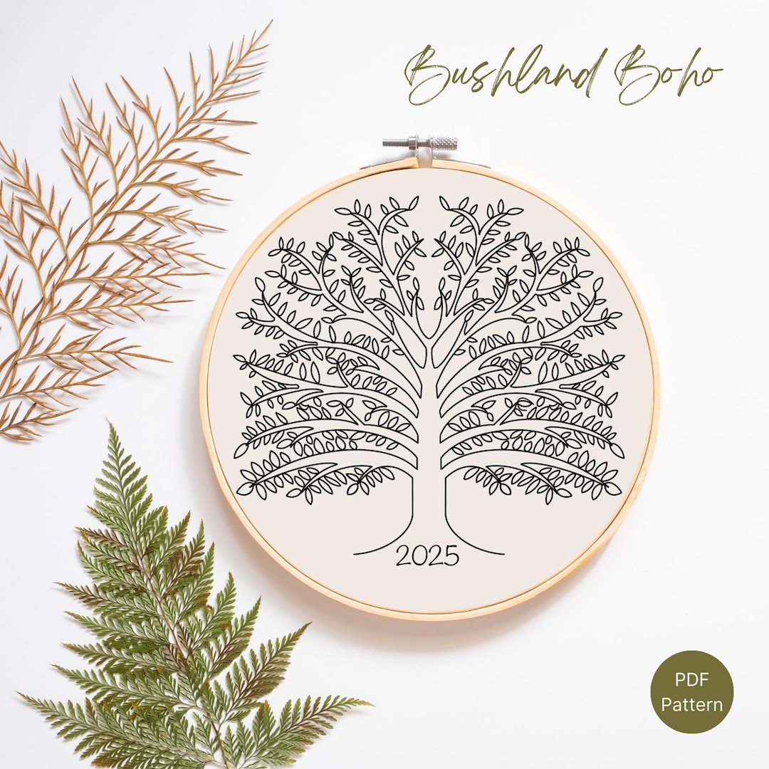 2025 Temperature Journal Embroidery Pattern, Tree of Leaves (PDF ...