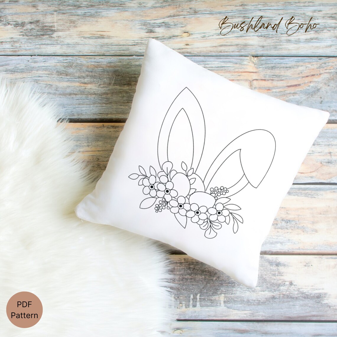 Easter Bunny Ears Embroidery Pattern, Instant PDF Digital Download ...
