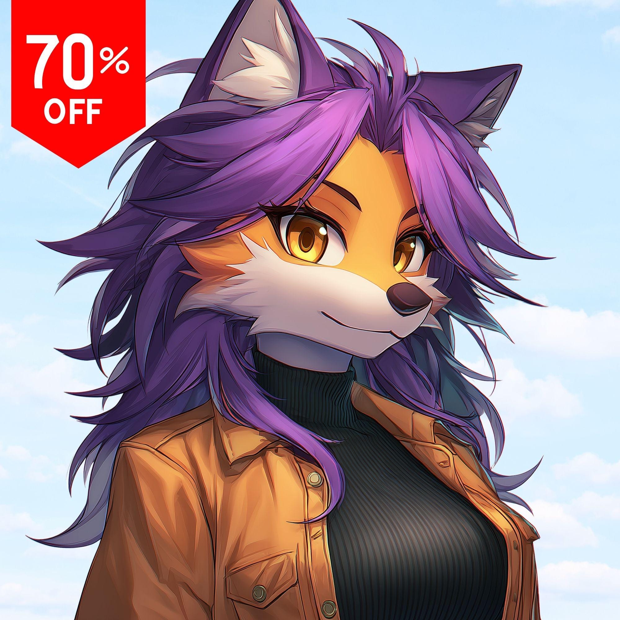 Furry Art Commission | Custom Pfp Headshot Anime Furry Profile Picture ...