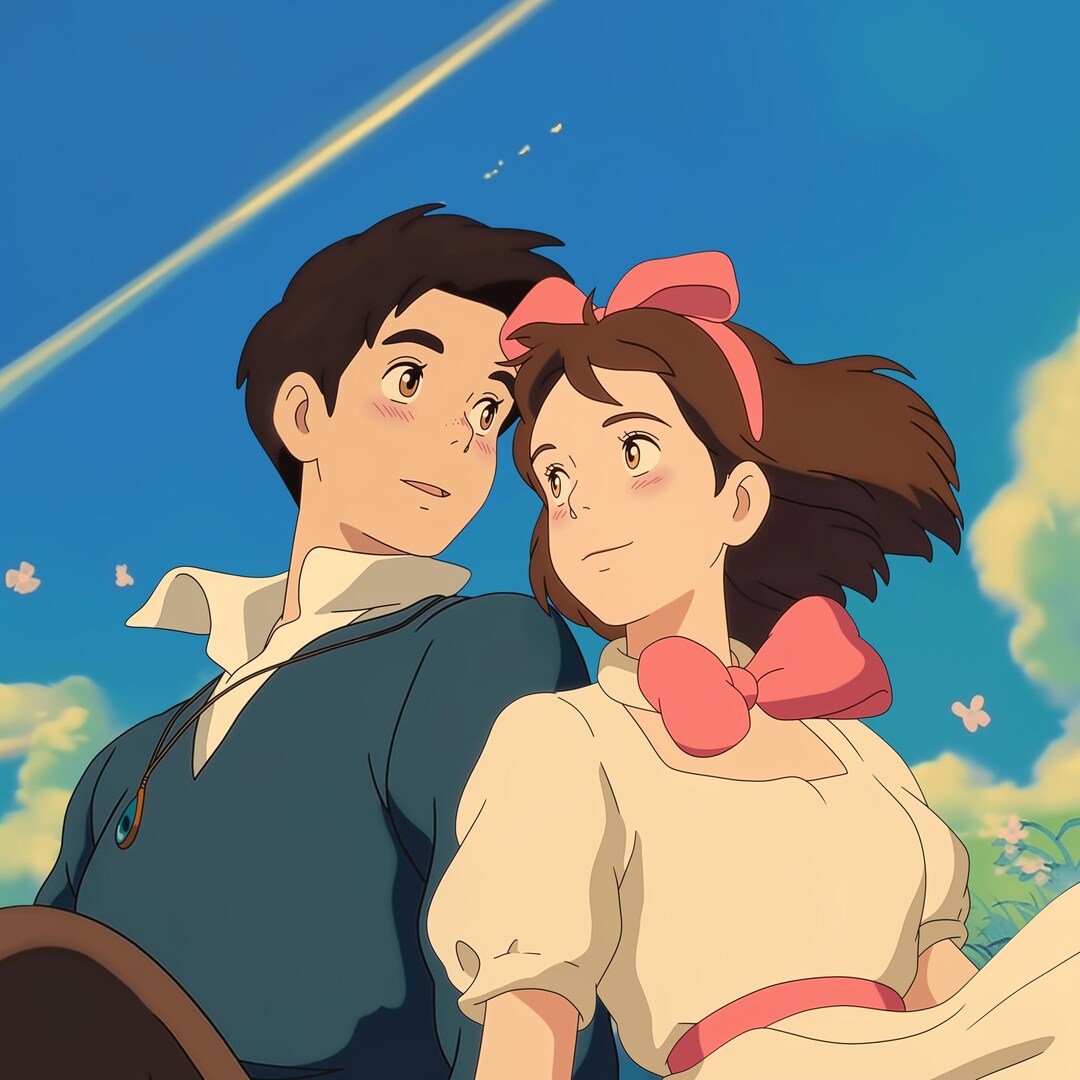 Custom Ghibli Style Art Anime Potrait Valentine Gift Personalized Anime ...