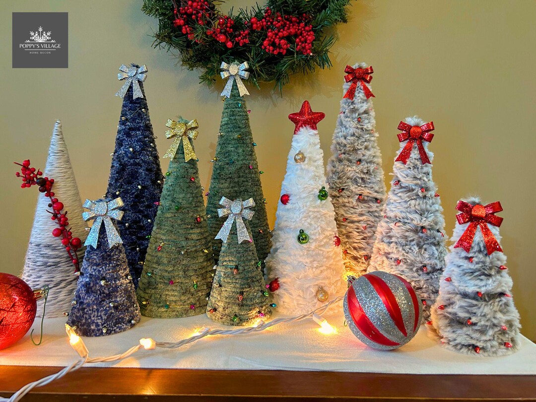 Holiday Yarn Trees | Christmas Trees With Lights, Decor - Etsy