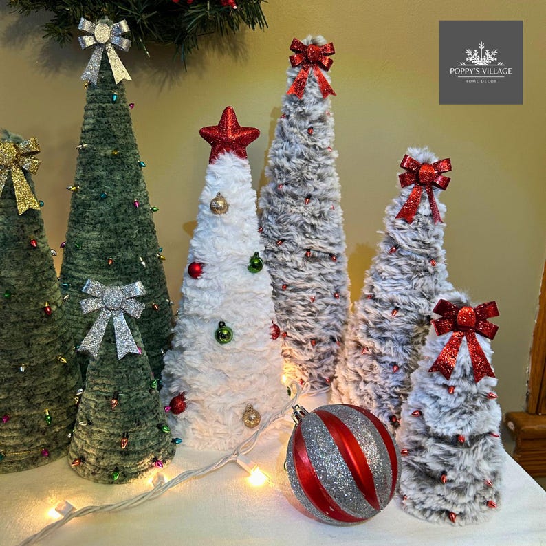 Holiday Yarn Trees | Christmas Trees With Lights, Decor - Etsy