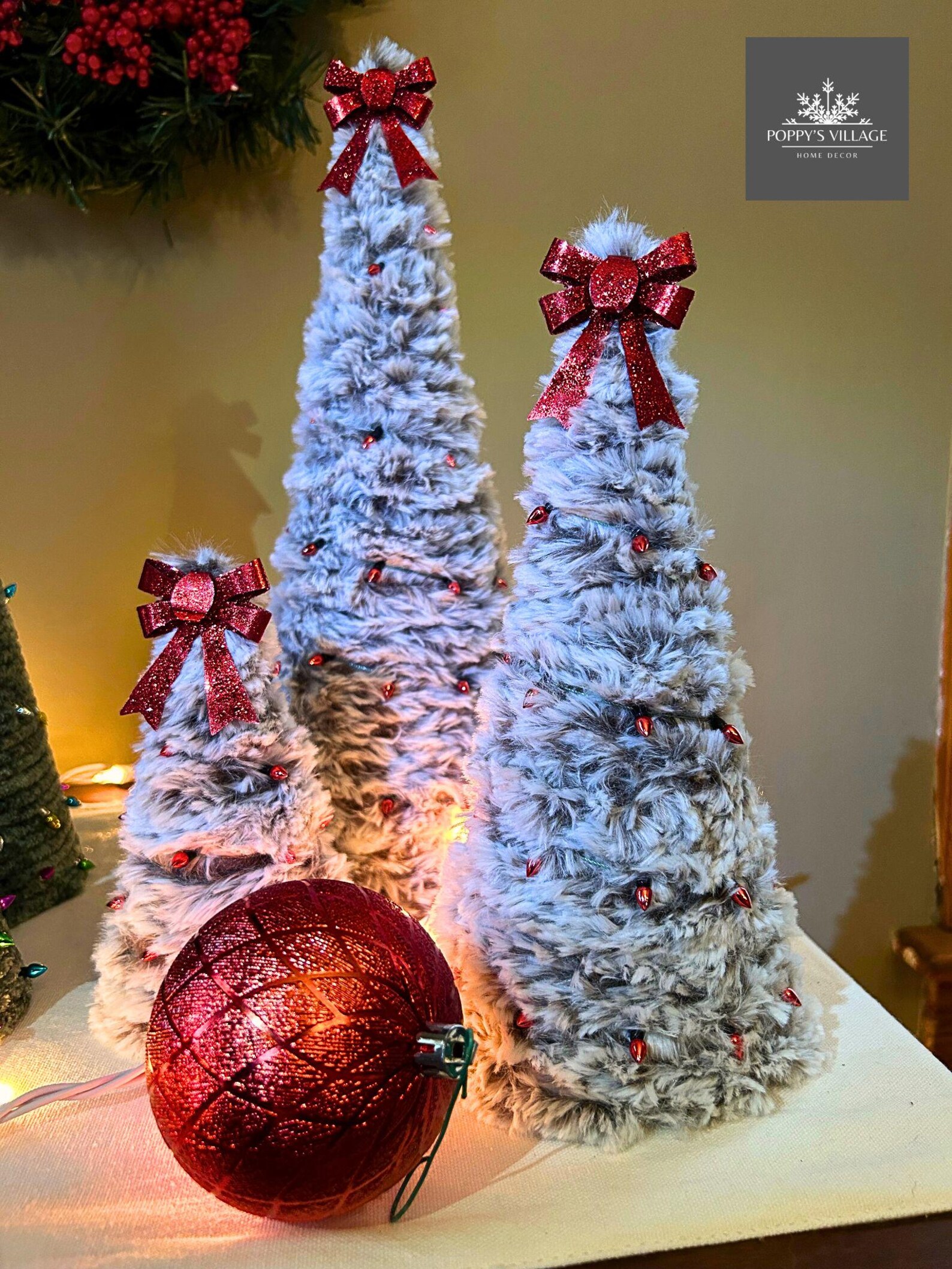 Holiday Yarn Trees | Christmas Trees With Lights, Decor - Etsy