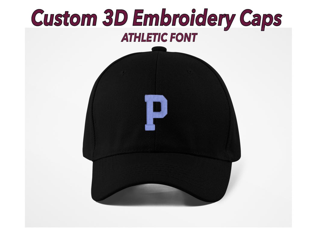 Athletic Fonts Custom Embroidered 3D Text Hat-custom Embroidered Text ...