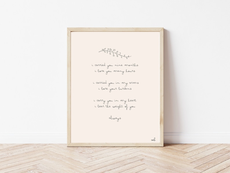Mom Poem Art Print, Mother Daughter Son Keepsake (digital Download) - Etsy