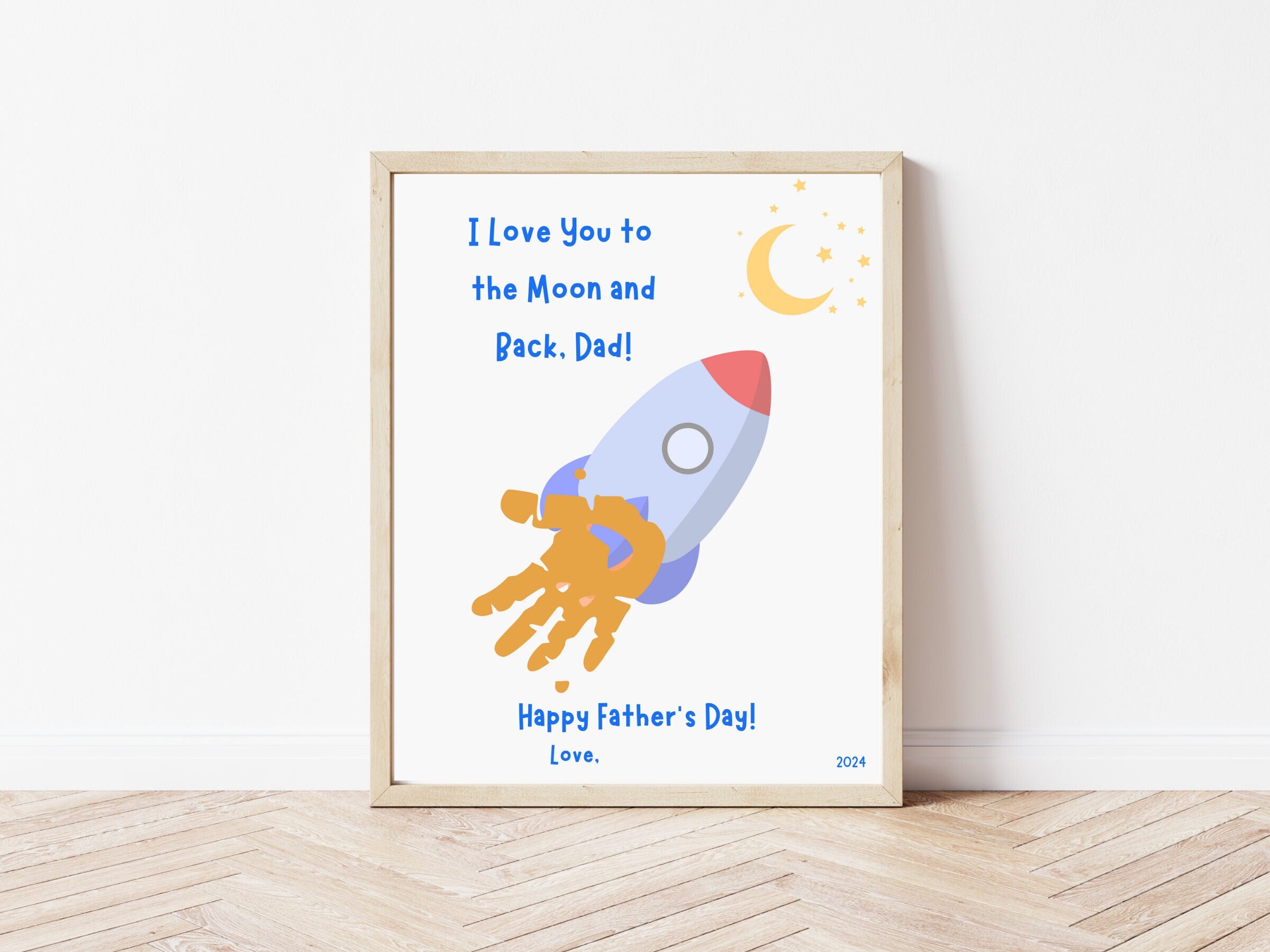 Father's Day Rocket Handprint Art Printable | I Love You to the Moon ...