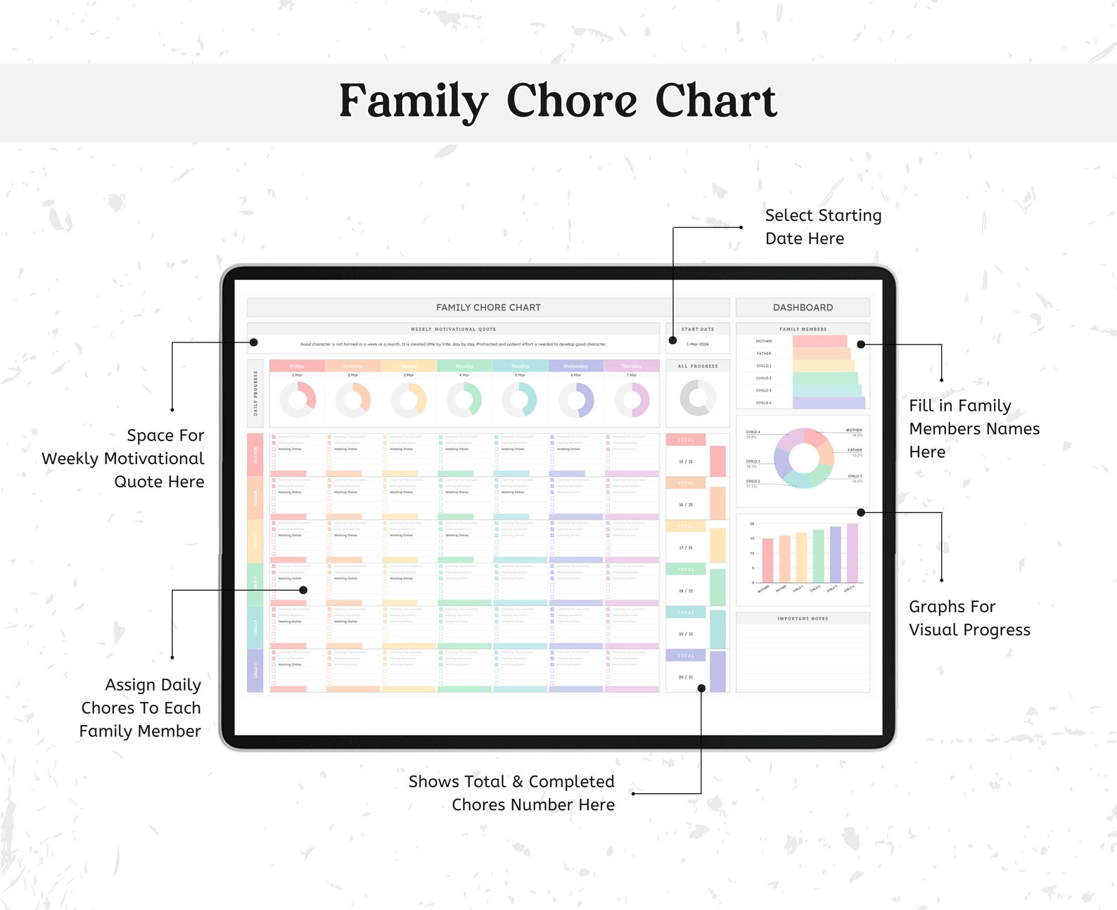 Family Chore Chart Google Sheets, House Cleaning Checklist Spreadsheet ...