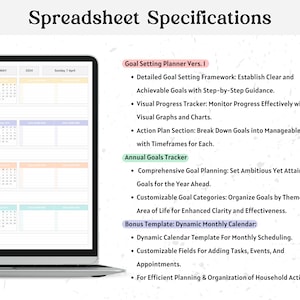 2025 Goal & Habit Planner Google Sheet Tracker, Long Term SMART Goals ...