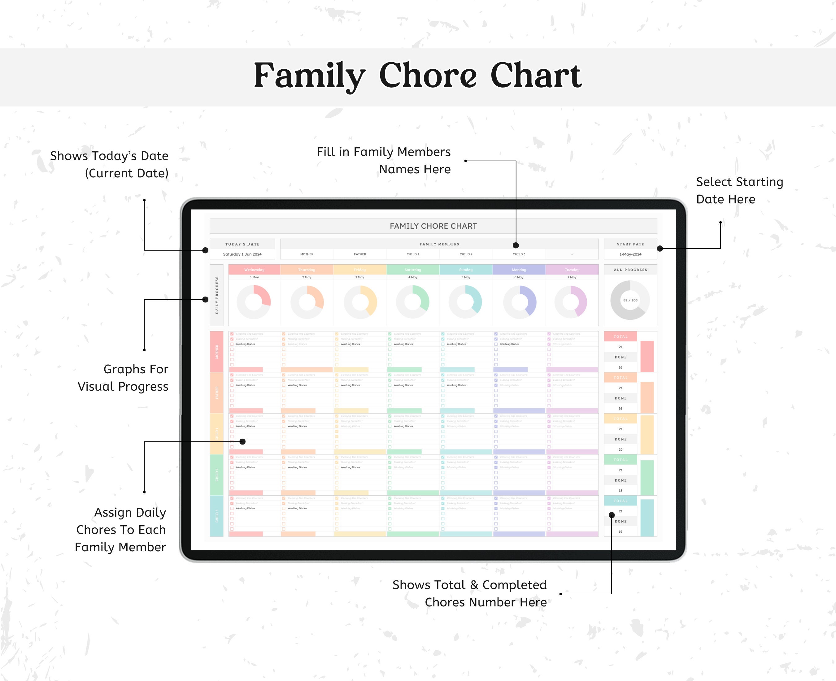 Monthly Calendar Google Sheets, 2024 2025 Planner, Task Tracker ...