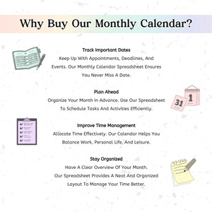 2024 - 2025 Monthly Calendar Google Sheets Task Tracker Spreadsheet ...