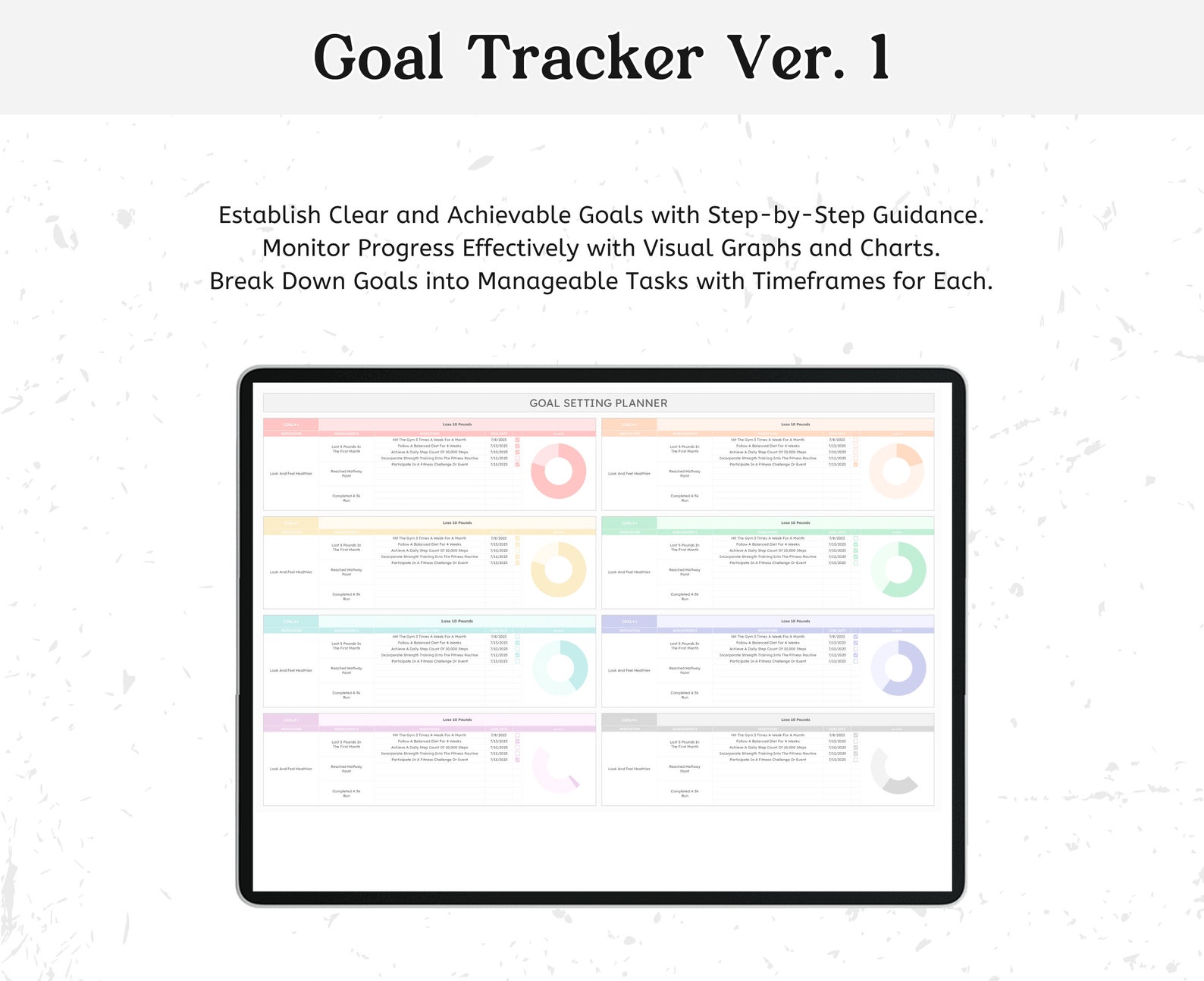 2025 Goal & Habit Planner Google Sheet Tracker, Long Term SMART Goals ...