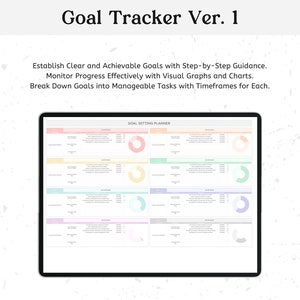 Goal Setting Planner Spreadsheet, Editable Productivity Tracker ...