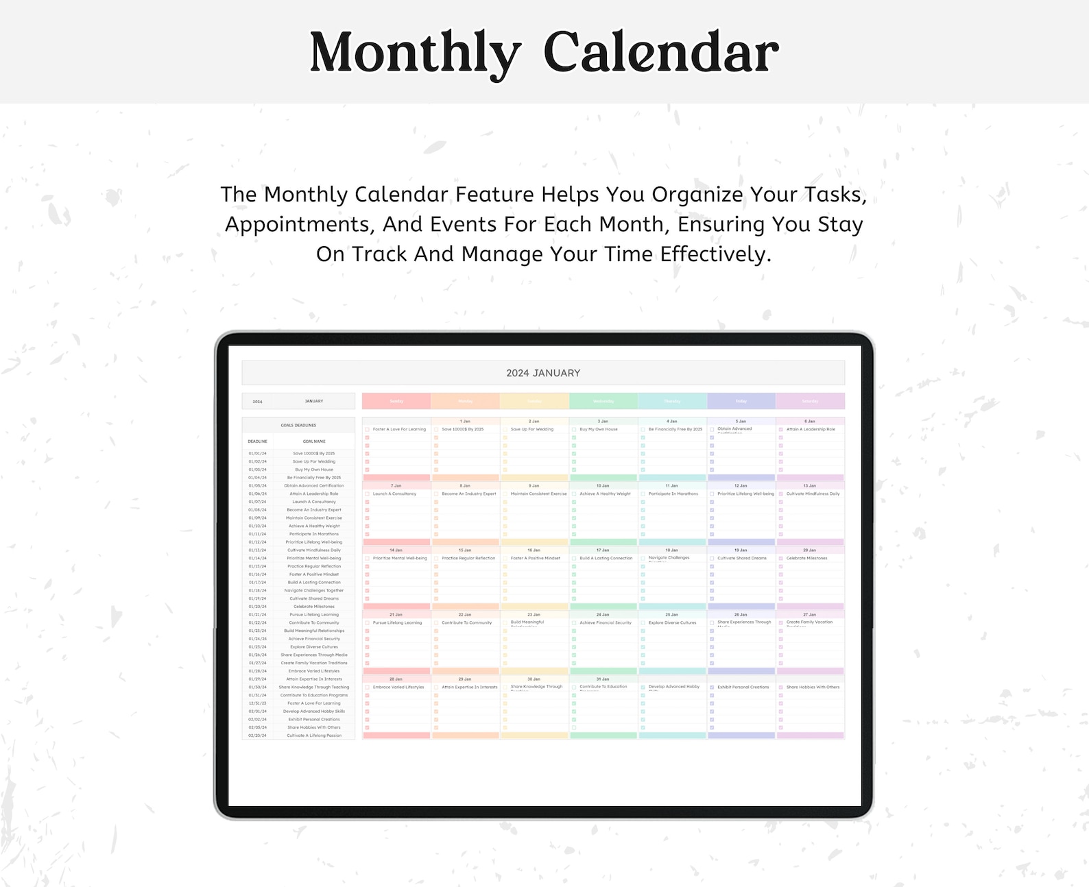 2025 Goal Setting Planner & Google Sheets Tracker | SMART Goals, Daily ...