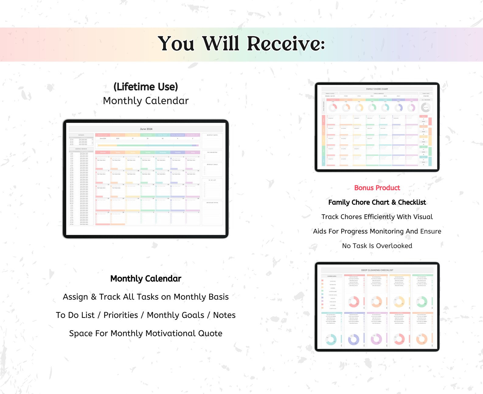 2024 - 2025 Monthly Calendar Google Sheets Task Tracker Spreadsheet ...
