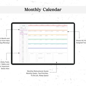 Monthly Calendar Google Sheets, 2024 2025 Planner, Task Tracker ...