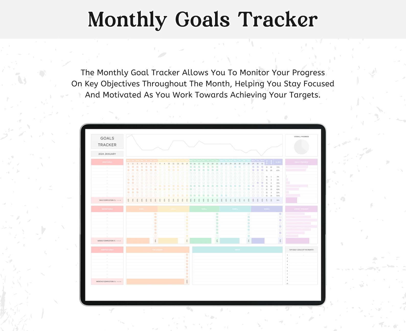 2025 Goal Setting Planner & Google Sheets Tracker | SMART Goals, Daily ...