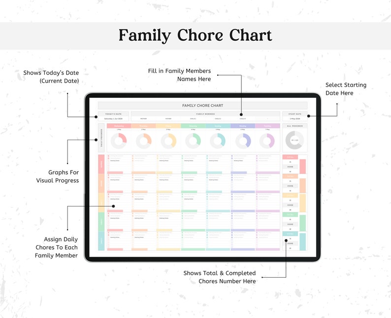 2024 - 2025 Monthly Calendar Google Sheets Task Tracker Spreadsheet ...