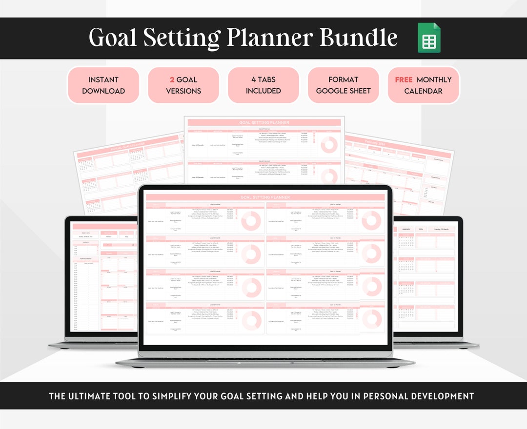 Goal Planner Google Sheet Spreadsheet, Short Term & Long Term Goals ...