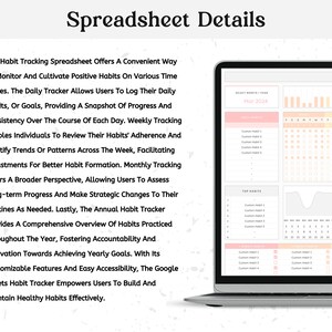 Daily Habit Tracker Spreadsheet Google Sheets Template, Daily Weekly ...
