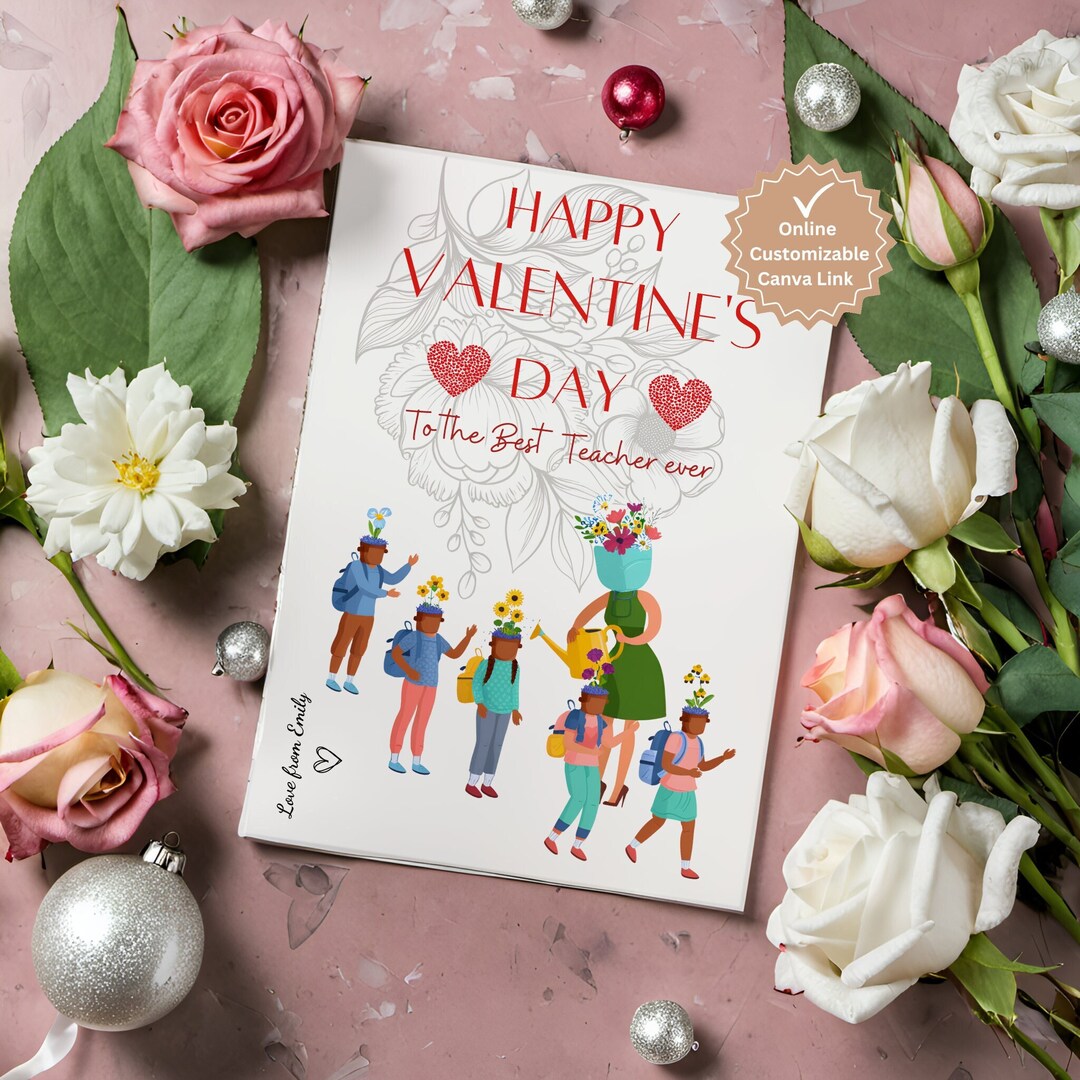 Printable Happy Valentines Day Card to Teacher, Meaningful Valentines ...