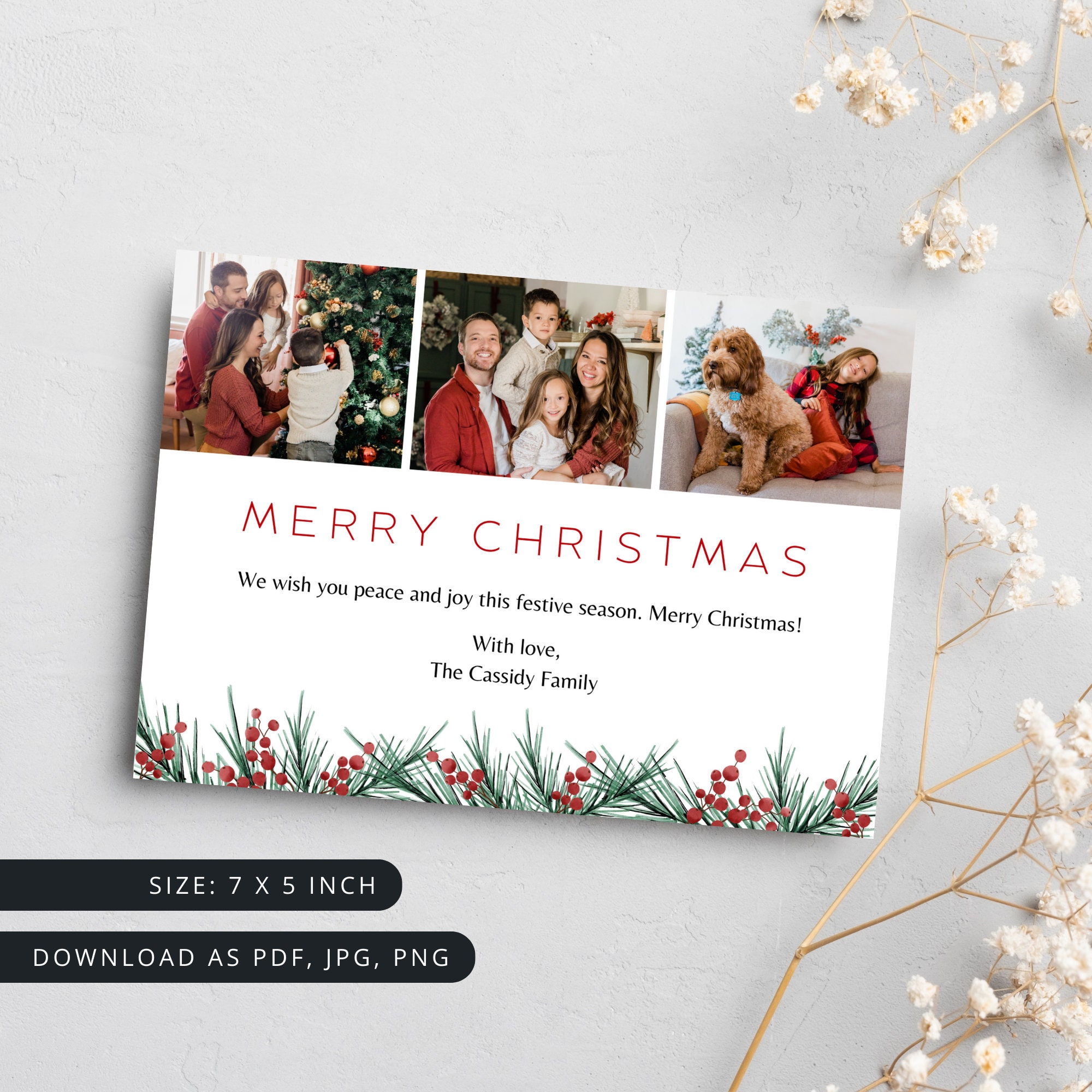 Printable Christmas Card, Editable Christmas Card, Canva Christmas Card ...