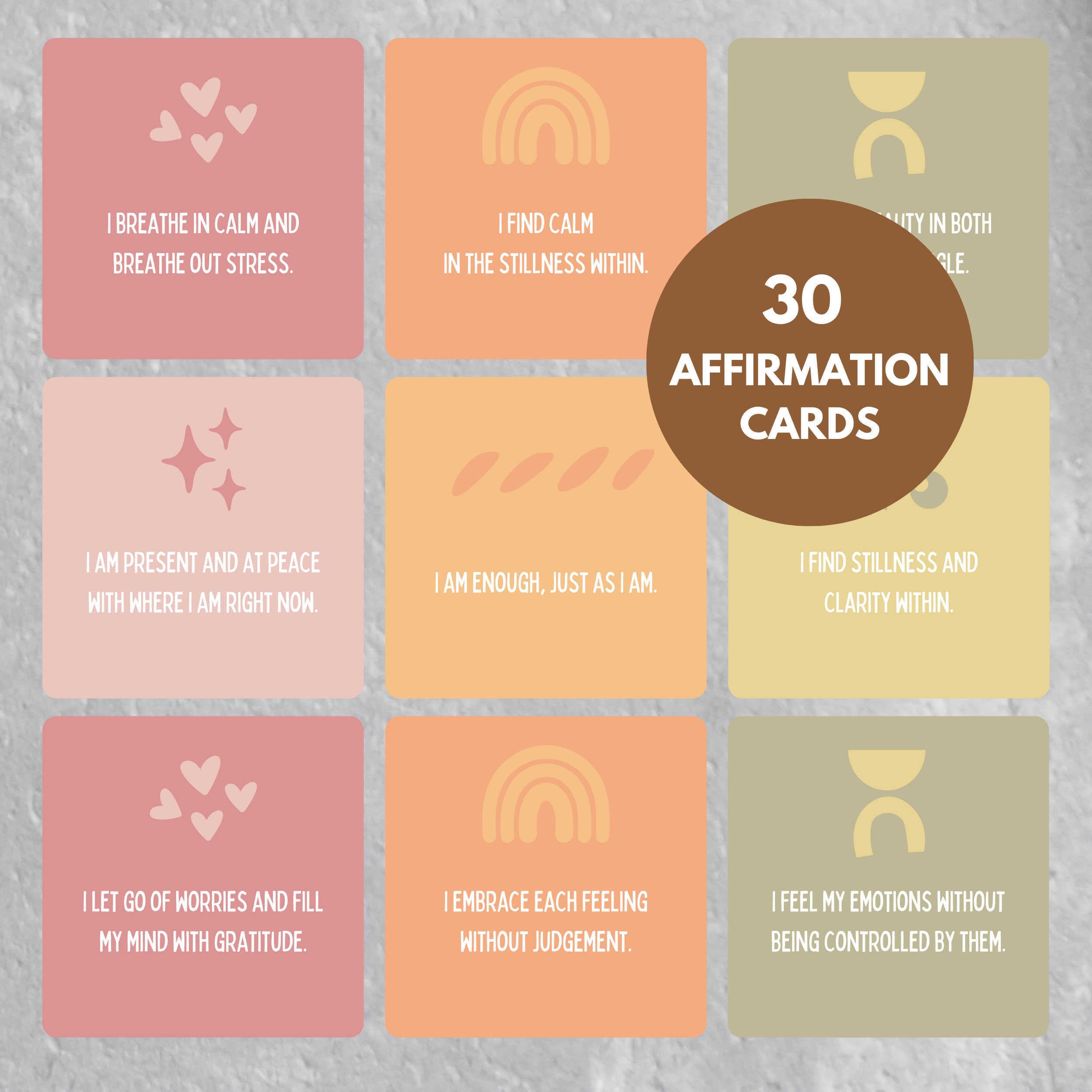 Printable Affirmation Cards Mindfulness Cards Mindfulness - Etsy