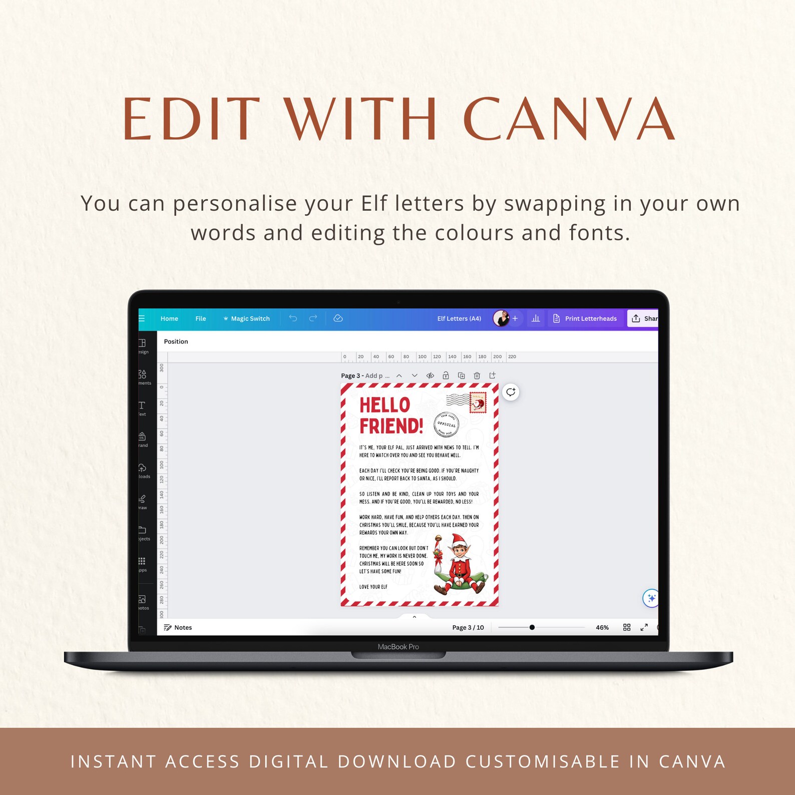 Editable Elf Letters, Elf Letter Template, Elf Letter Bundle, Elf ...
