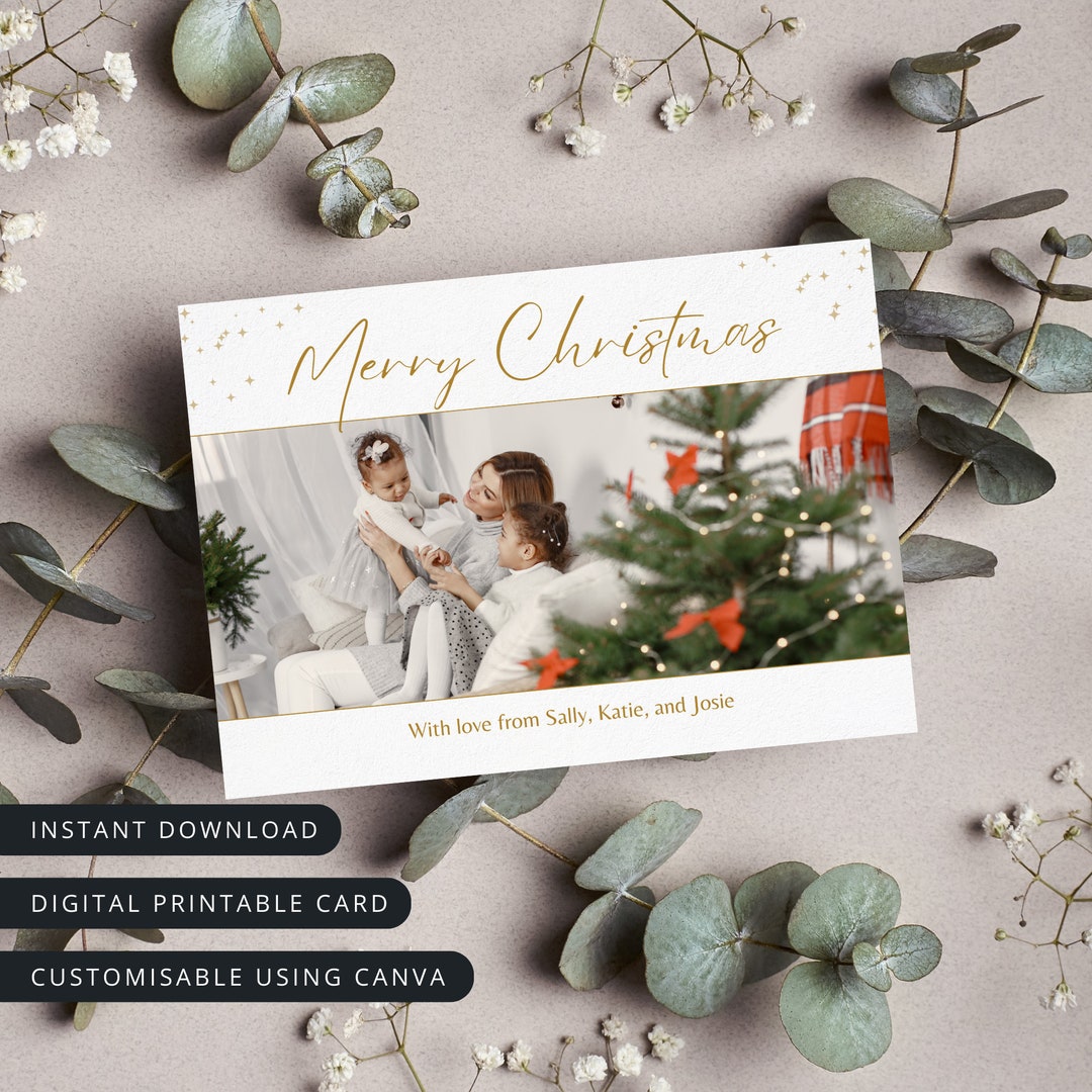 Christmas Card Printable, Merry Christmas Card, Editable Christmas Card ...