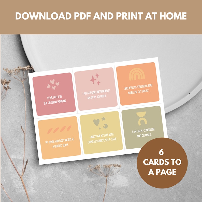 Printable Affirmation Cards Mindfulness Cards Mindfulness - Etsy