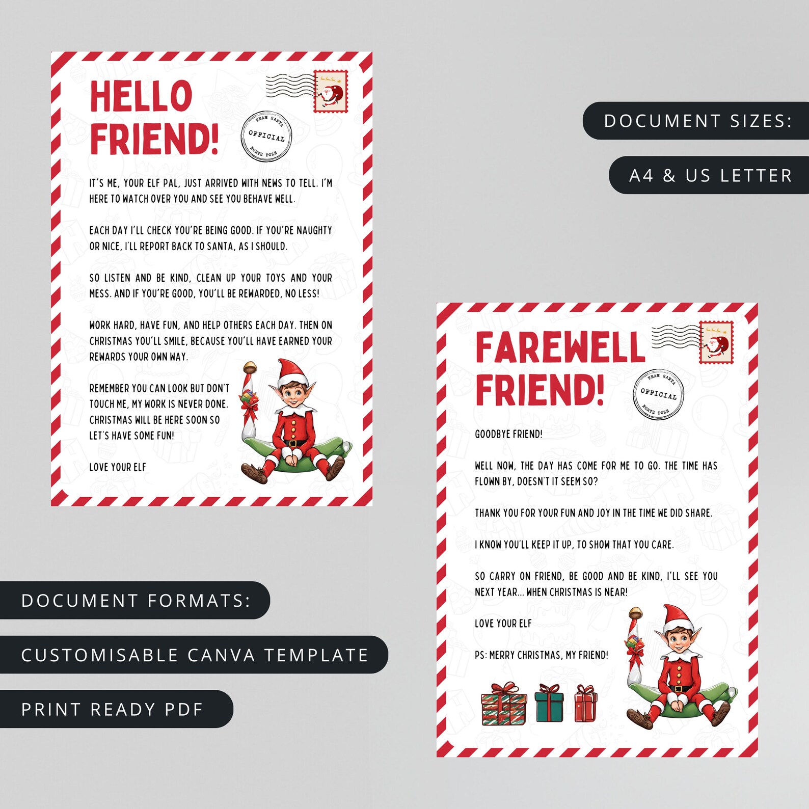 Editable Elf Letters, Elf Letter Template, Elf Letter Bundle, Elf ...