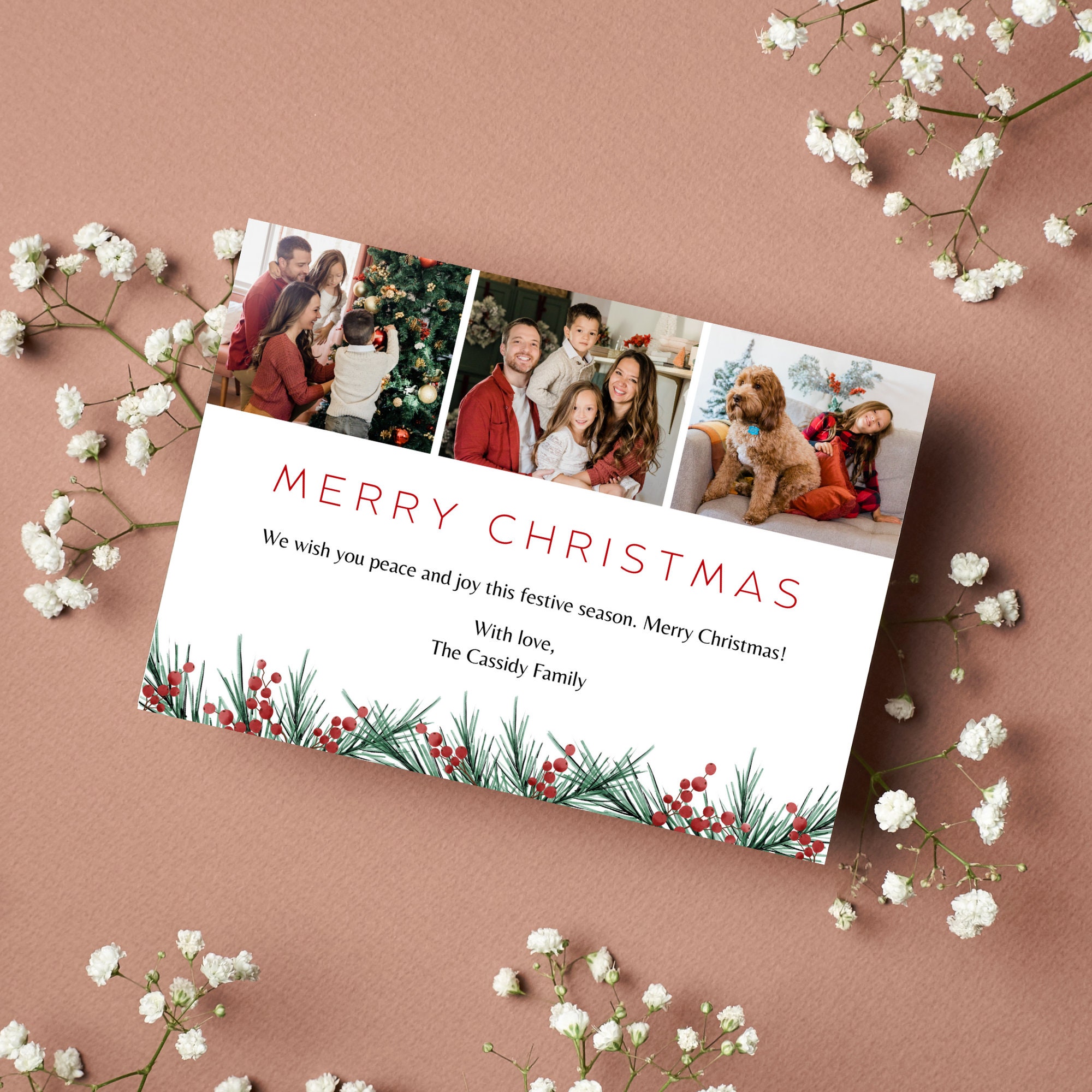 Printable Christmas Card, Editable Christmas Card, Canva Christmas Card ...