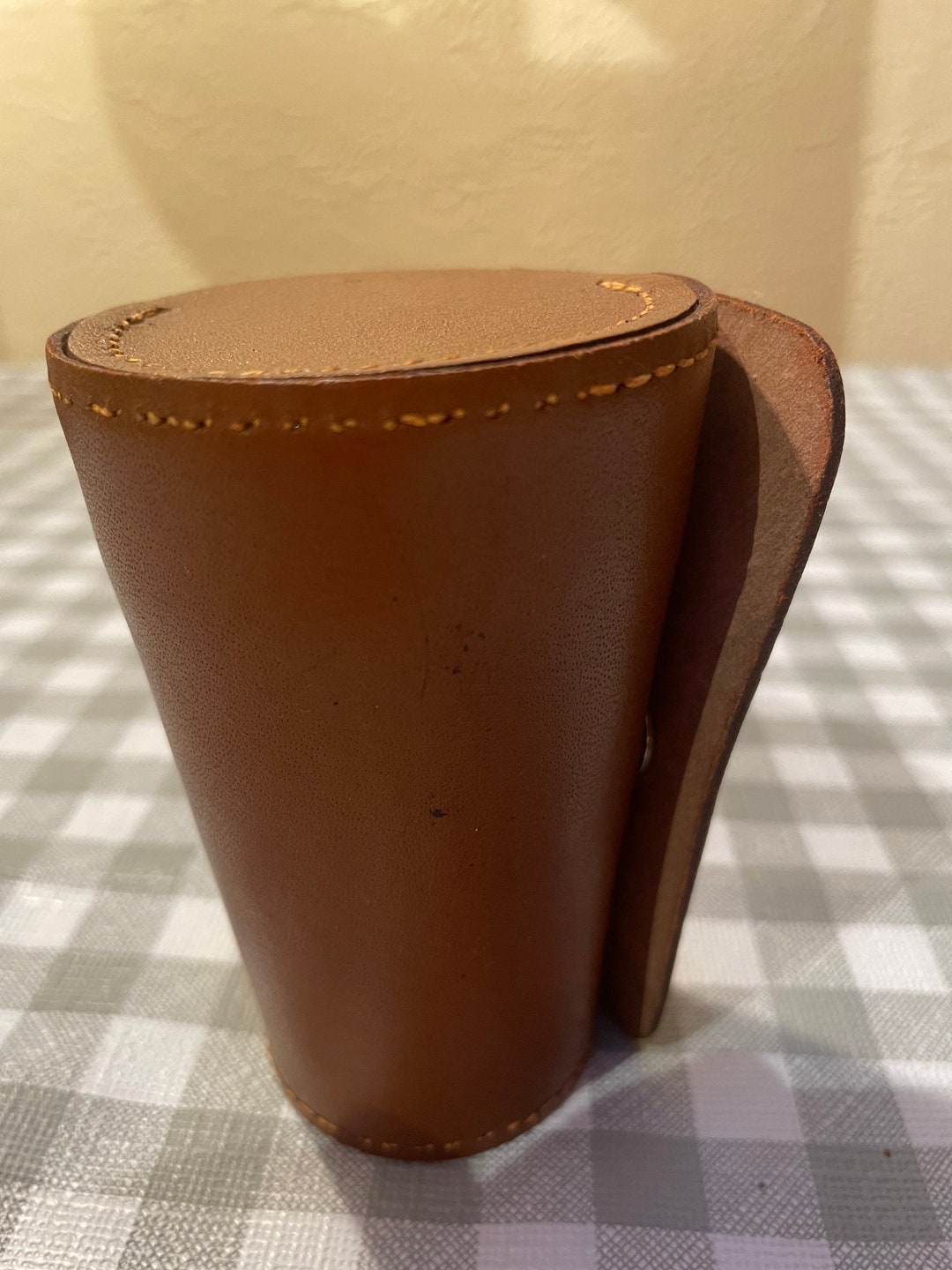 Vintage Stacking Cups in Leather Case - Picnic Set (4) Camping Cups - Etsy
