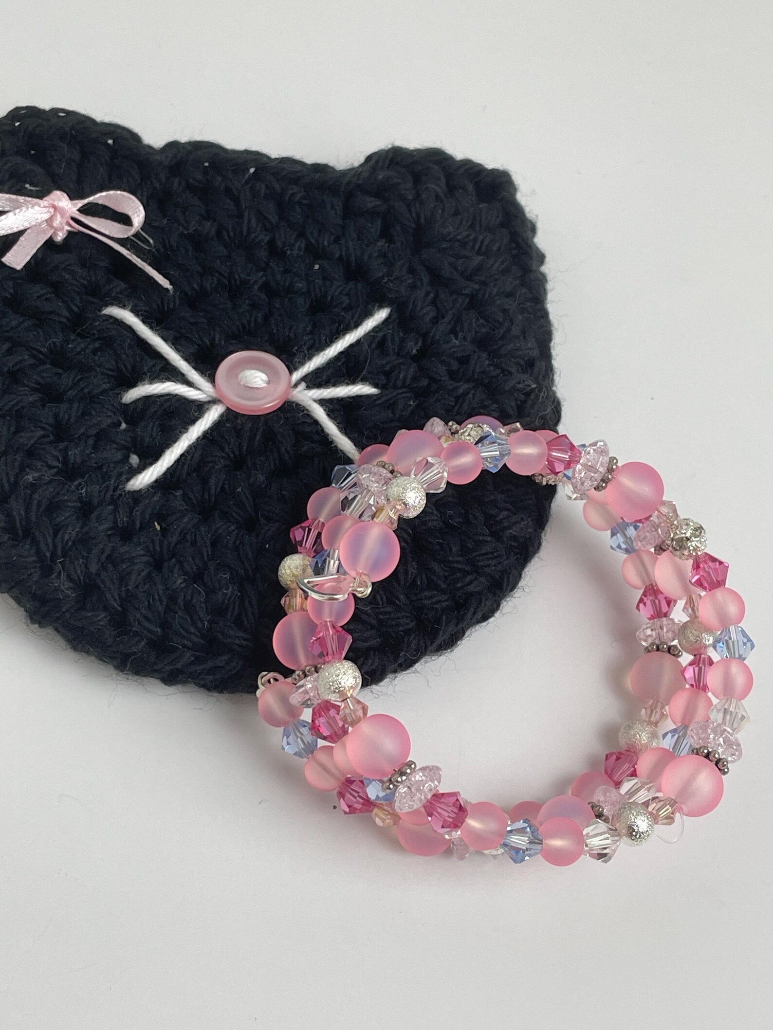 Pink Opulence Bracelet, Crystal, Memory Wire, Beaded, Wrap Bracelet - Etsy