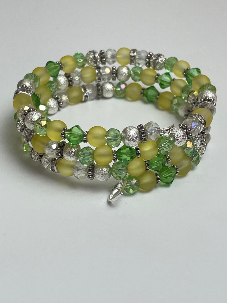 Limeade Dazzle Crystal Memory Wire Wrap Bracelet - Etsy