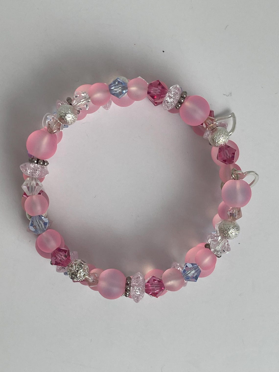 Pink Opulence Bracelet, Crystal, Memory Wire, Beaded, Wrap Bracelet - Etsy