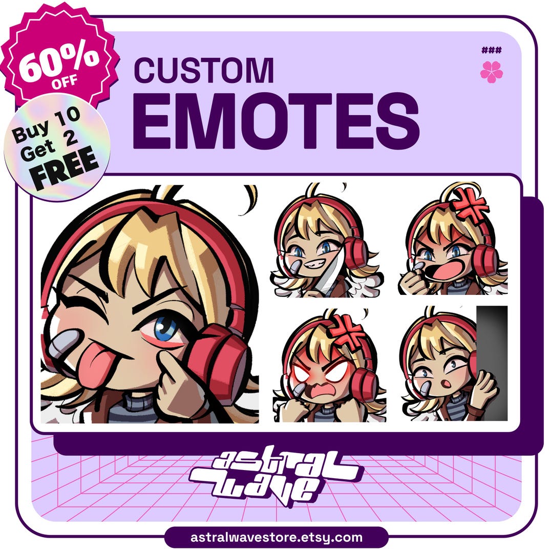 Emotes personalizados de Twitch o emotes animados, emote de Vtuber ...