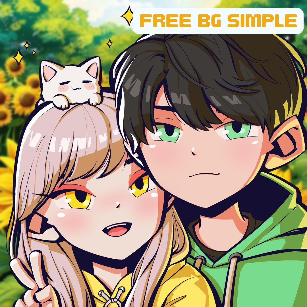 Anime Couple Commission | Avatar, Pfp Icon, Couple Gift, Anniversary ...