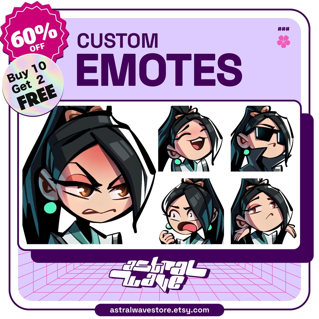 Custom Emotes for Streaming Cute Chibi Emotes Custom Emotes Twitch ...